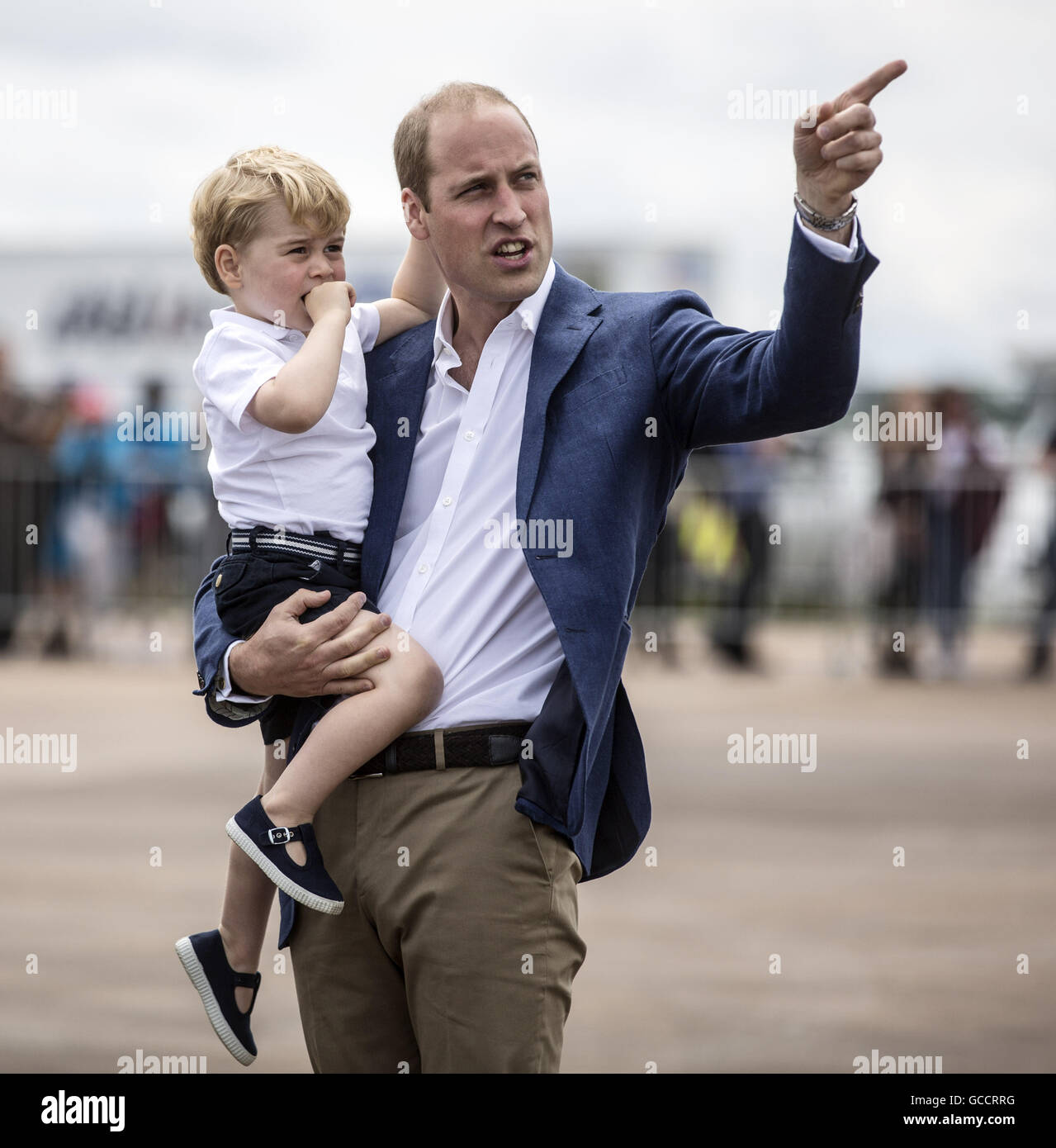 Prince George with his father the Duke of Cambridge, as Prince William ...
