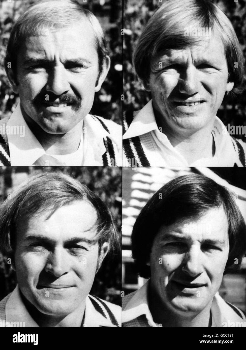 Members of the Middlesex county cricket team (top left to right) Graham ...