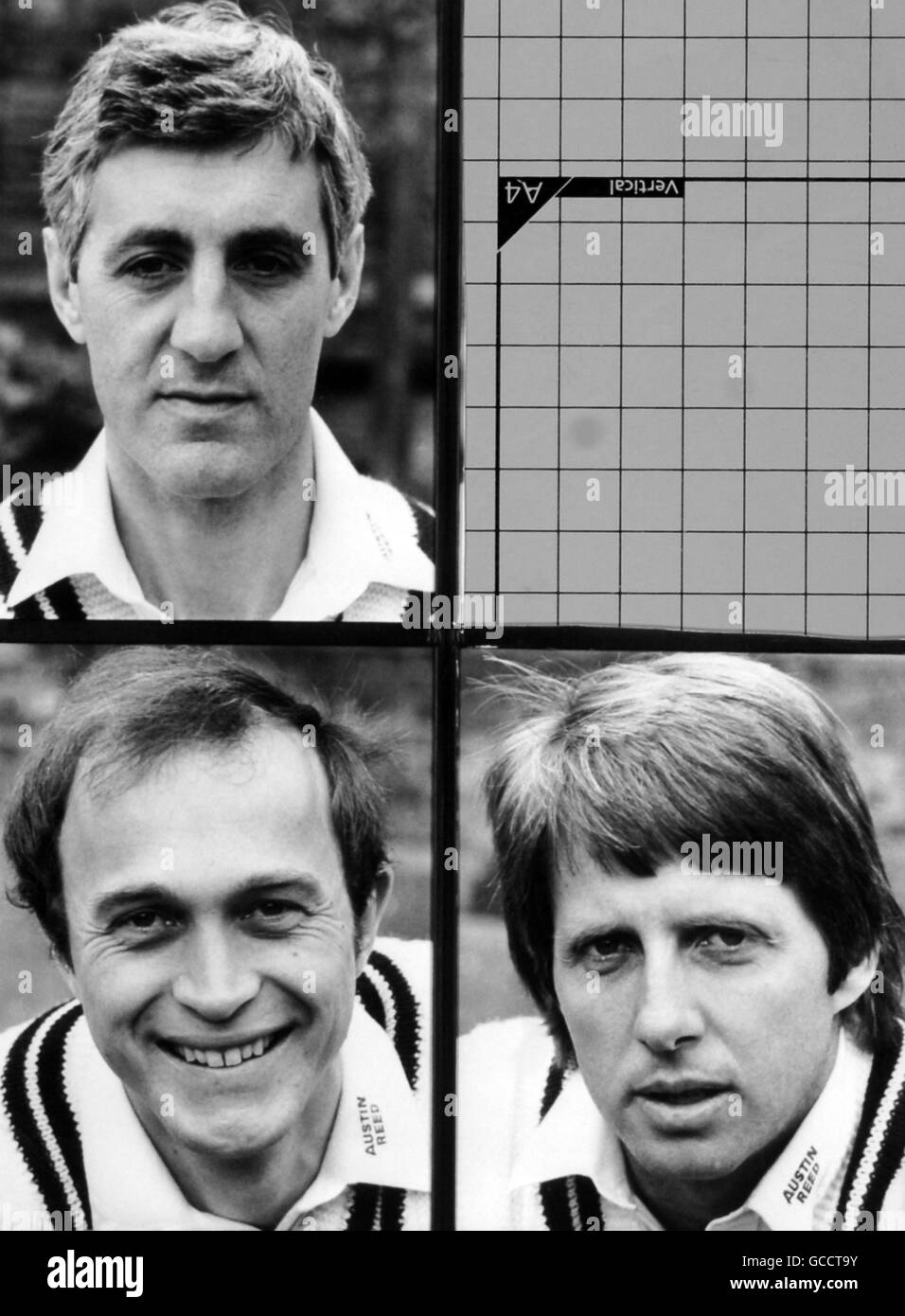 Members of the Middlesex county cricket team (top left) Mike Brearley ...