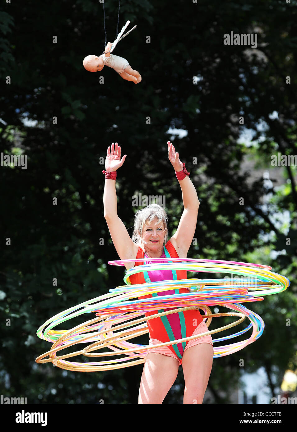 A member of Tumble Circus performs at the Laya Healthcare Street ...