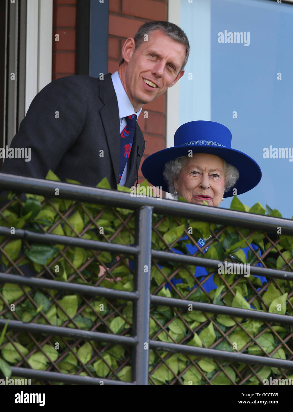 Queen Elizabeth II Watches The Races From The Queen s Stand With General Manager Bill Farnsworth queen-elizabeth-ii-watches-the-races-from-the-queen-s-stand-with-general-manager-bill-farnsworth