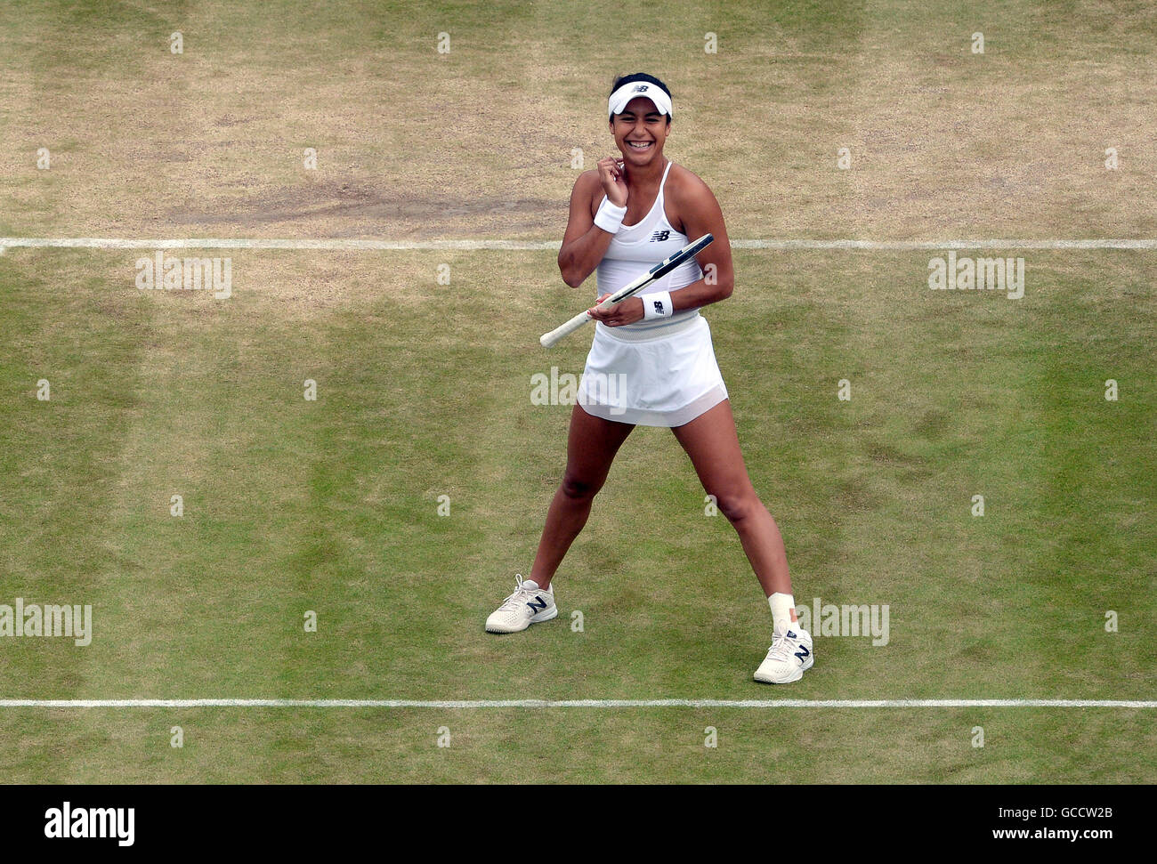 Heather Watson in action in her doubles match with partner Henri ...