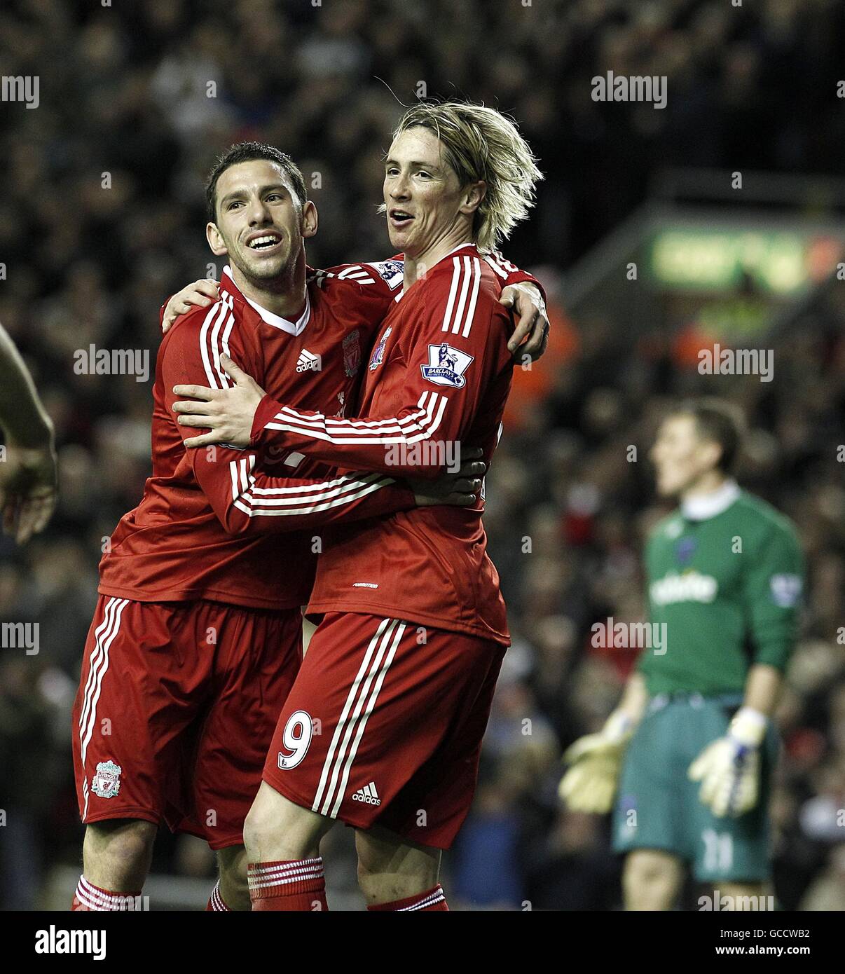 Liverpool's Fernando Torres celebrates scoreing the opening goal of the ...