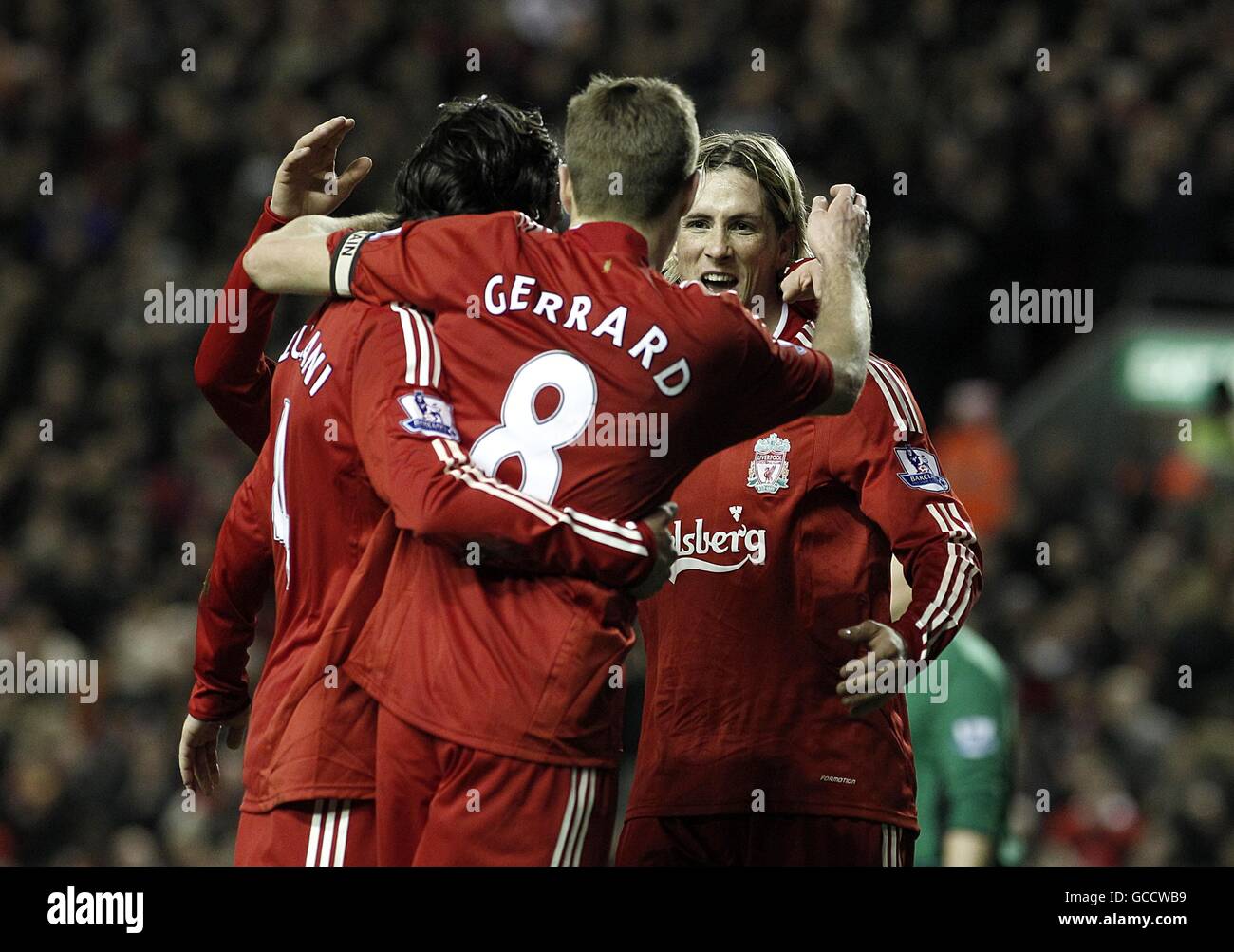 Liverpools fernando torres celebrates scoring hi-res stock photography ...