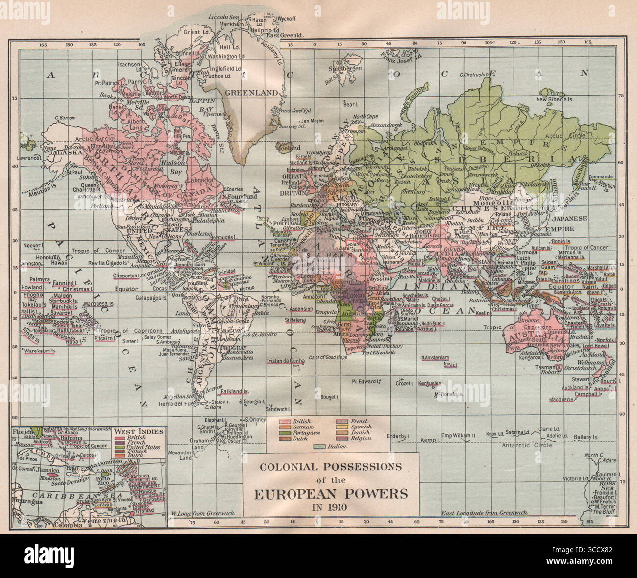 Colonial map of world hi-res stock photography and images - Alamy