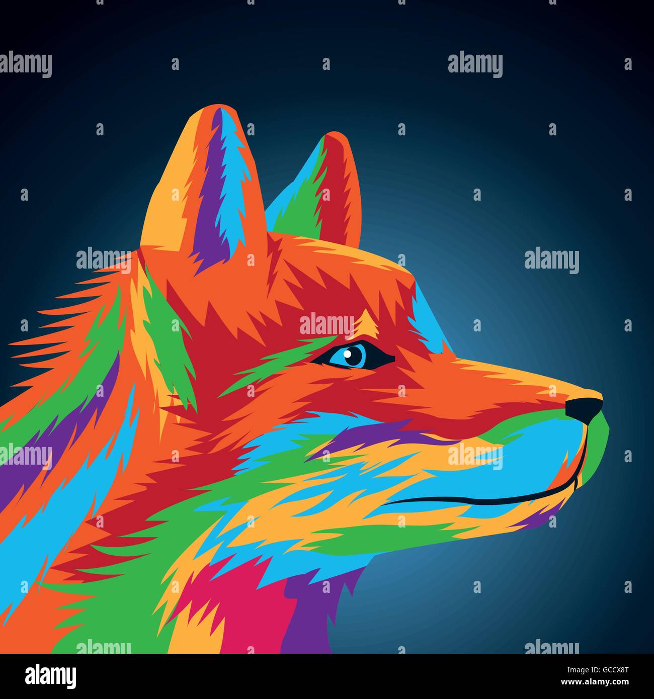 Unusual wolf Stock Vector Images - Alamy