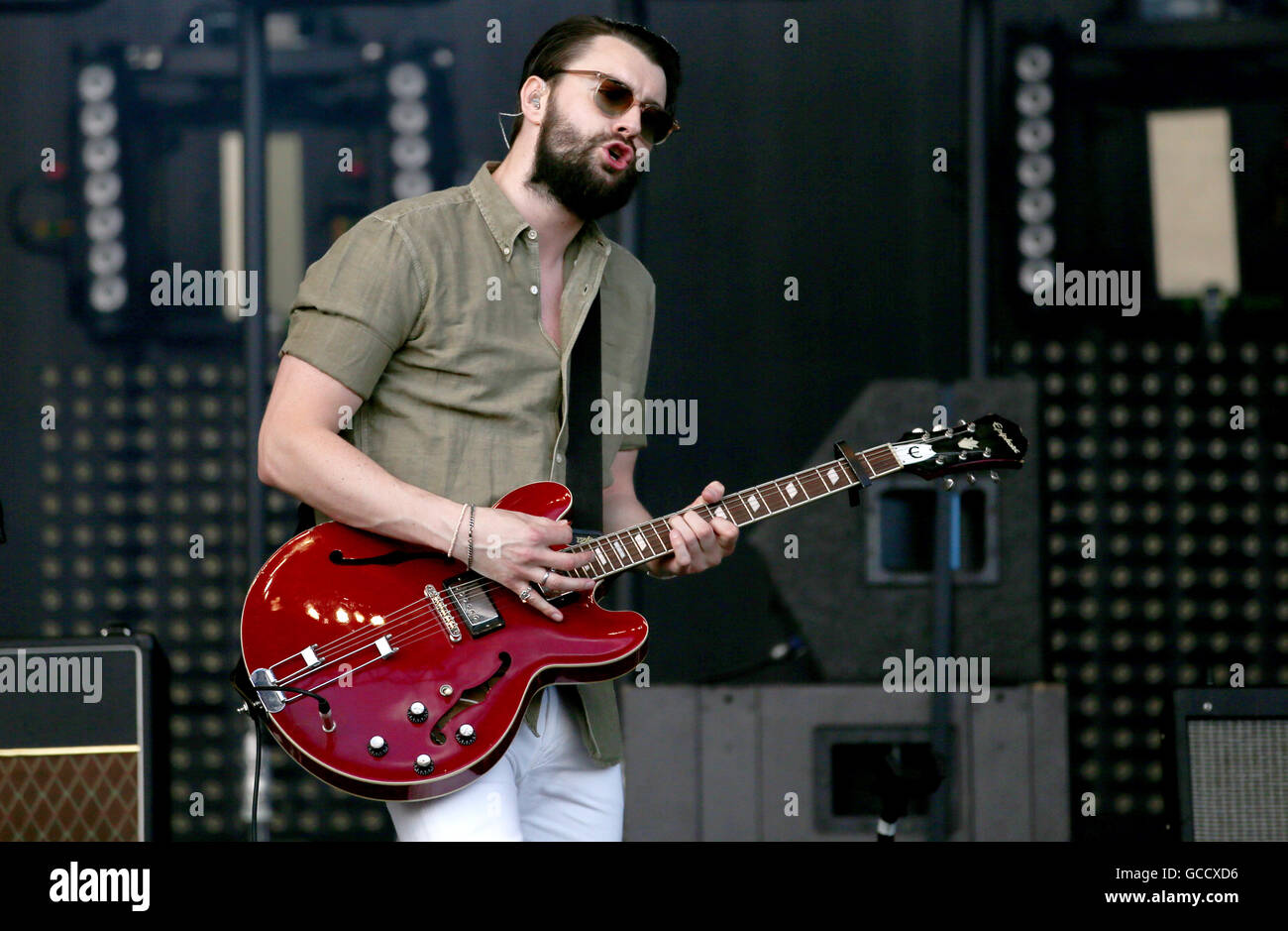 Liam Fray, of the Courteeners, on the main stage at T in the Park, the ...