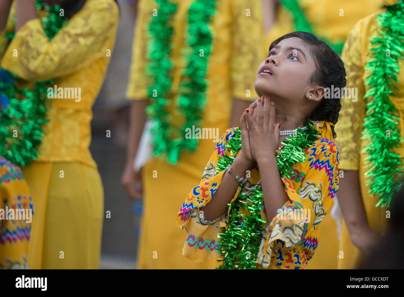 Traditional Dance Girls at the Thingyan Water Festival at the Myanmar ...