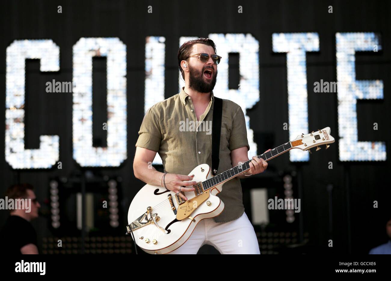 Liam Fray, of the Courteeners, on the main stage at T in the Park, the ...