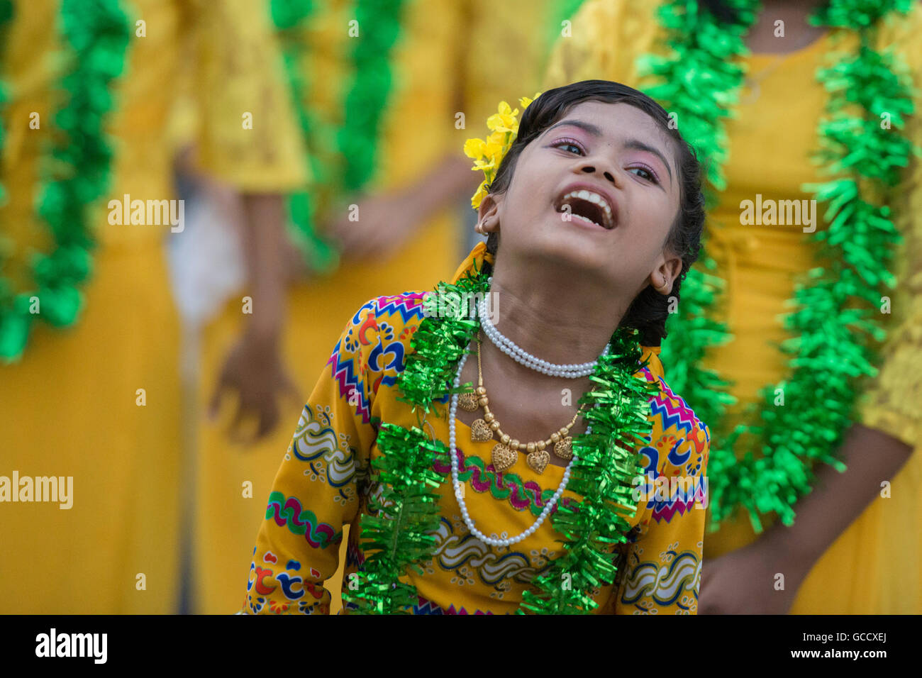 Traditional Dance Girls at the Thingyan Water Festival at the Myanmar ...