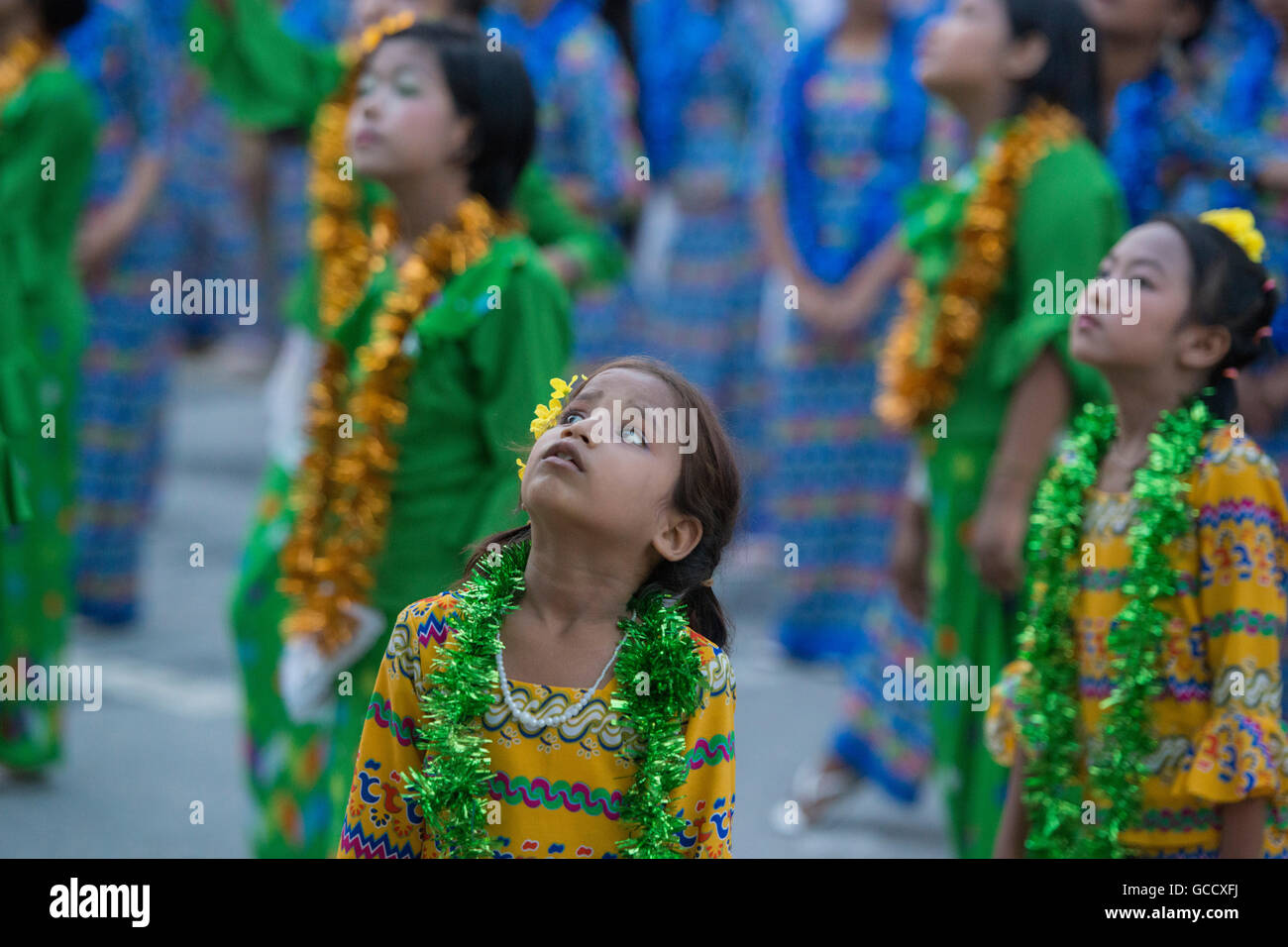 Traditional Dance Girls at the Thingyan Water Festival at the Myanmar ...