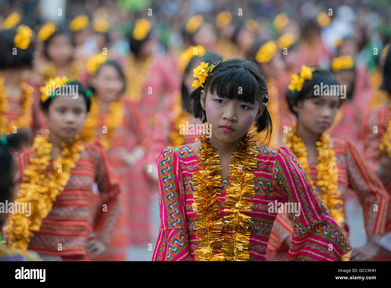Traditional Dance Girls at the Thingyan Water Festival at the Myanmar ...