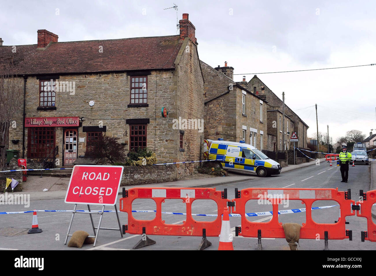A general view of the scene at Melsonby Post Office, North Yorkshire ...