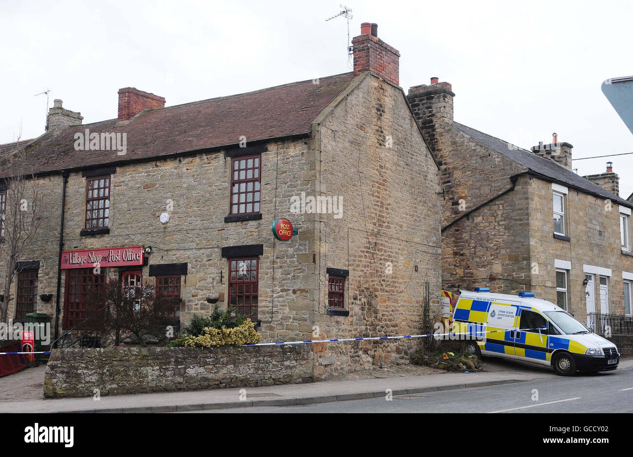 General view of the scene at melsonby post office hi-res stock ...