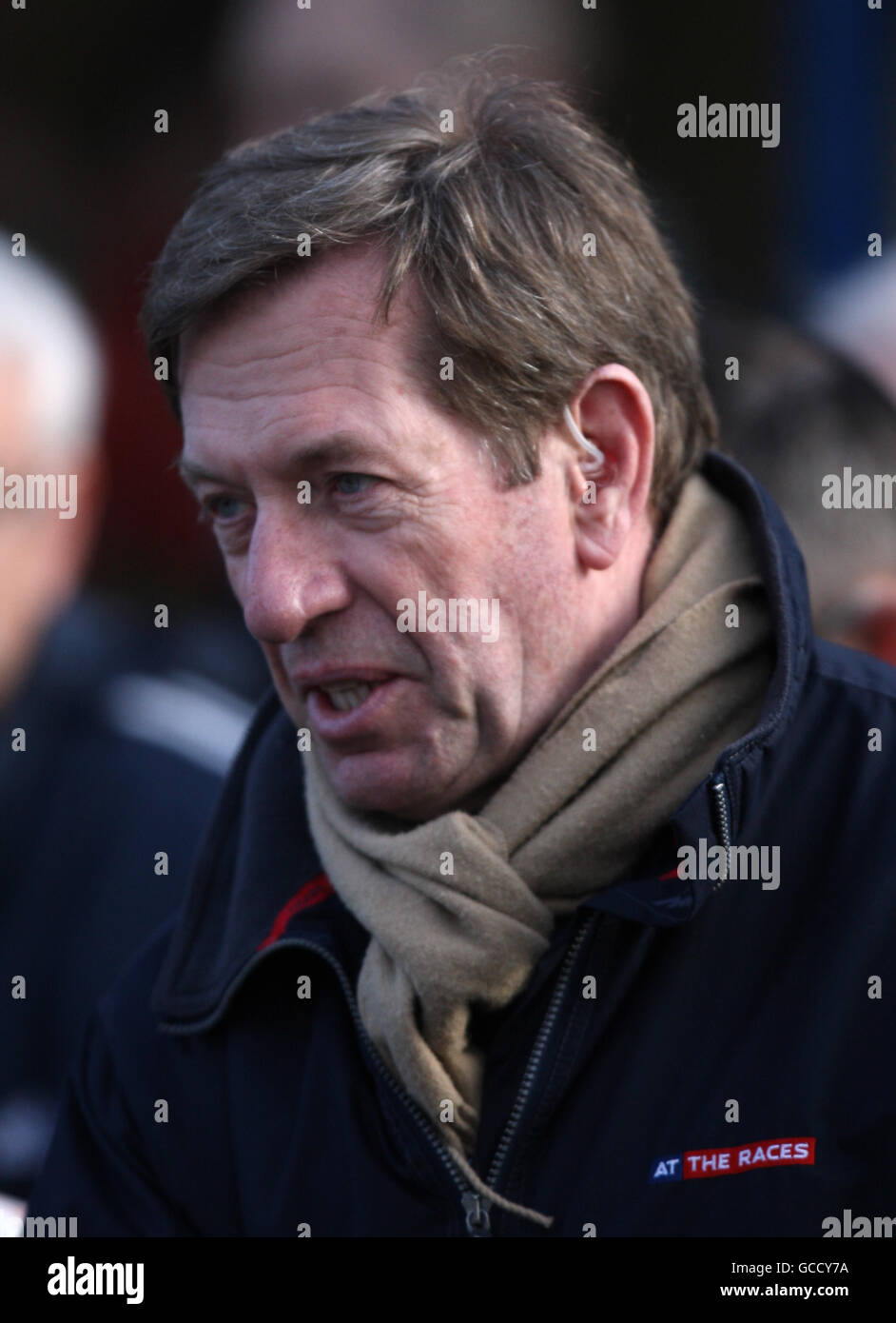 Horse Racing - Leicester Racecourse. Presenter Derek Thompson at ...