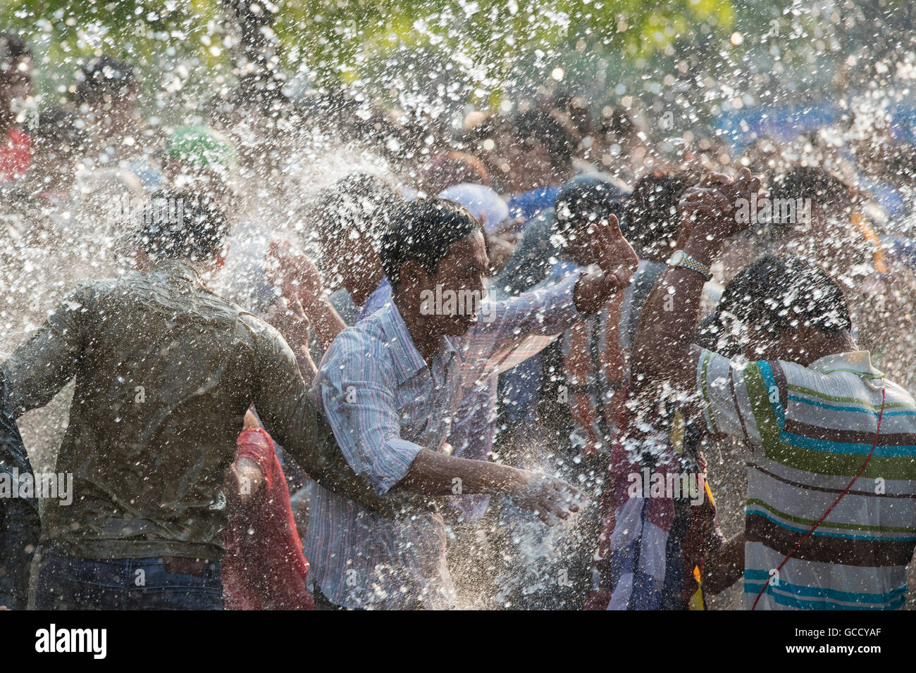 People at the Waterparty at the Thingyan Water Festival at the Myanmar ...