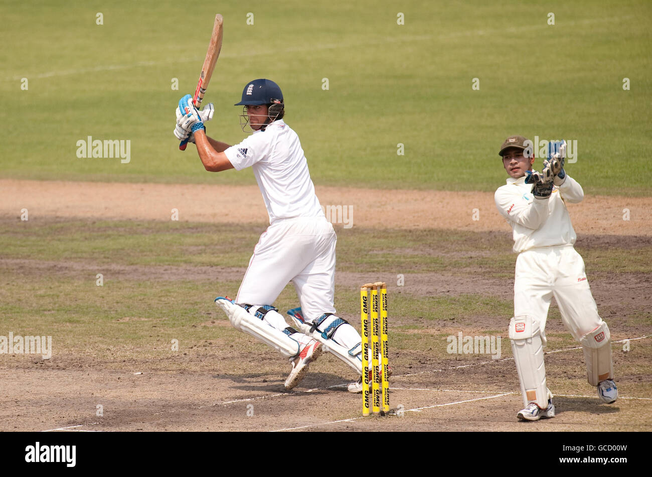 England captain Alastair Cook bats during the second test at the Shere ...