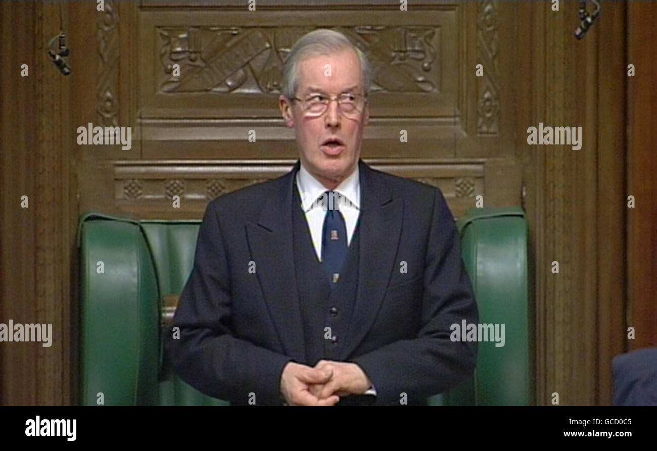 Deputy House of Commons speaker and Chairman of ways and means Sir Alan ...