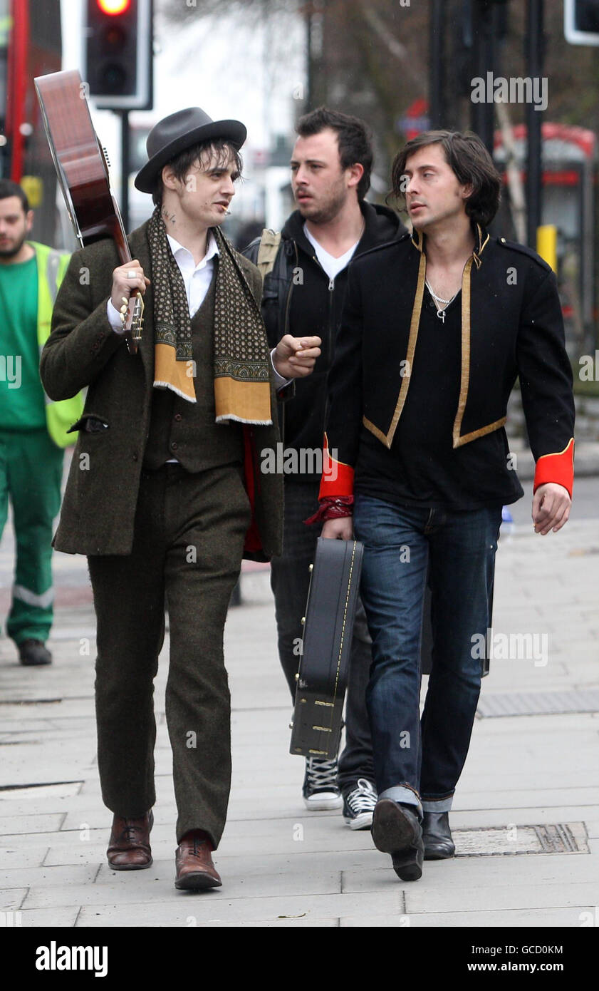Musicians Carl Barat (right) and Pete Doherty arrive at Boogaloo in ... Musicians Carl Barat (right) and Pete Doherty arrive at Boogaloo in ...