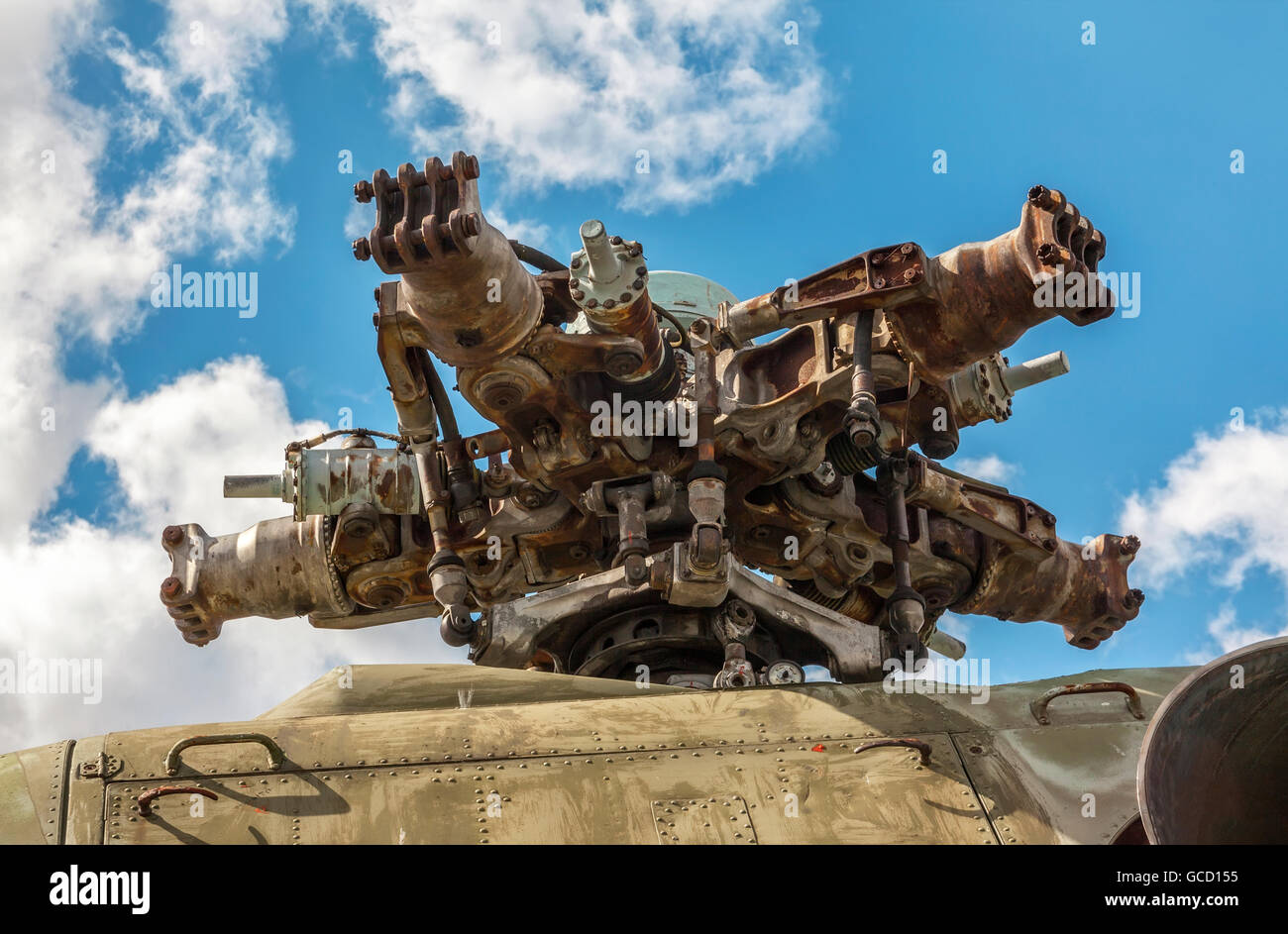 Military helicopter rotor blade detail close up Stock Photo - Alamy