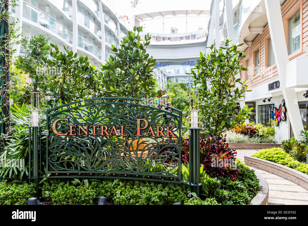 Central Park Sign on Royal Caribbean Cruise Ship Stock Photo - Alamy Central Park Sign on Royal Caribbean Cruise Ship Stock Photo - Alamy