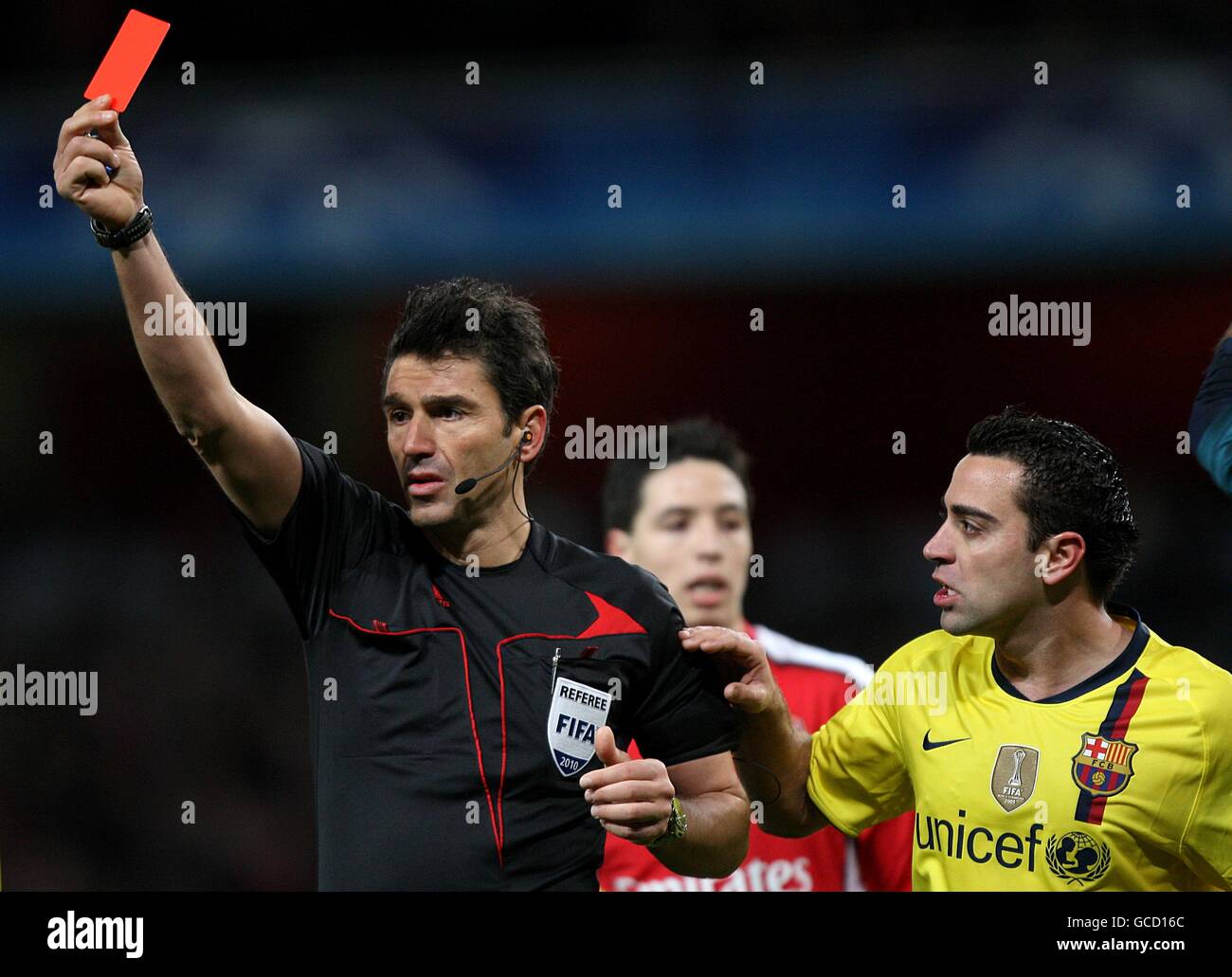 Referee massimo busacca shows a red card hi-res stock photography and ...