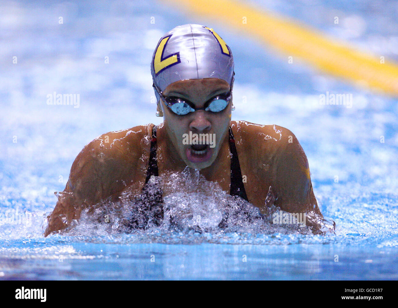 Plymouth Leanders' Achieng Ajulu-Bushell in action in her heat of the ...