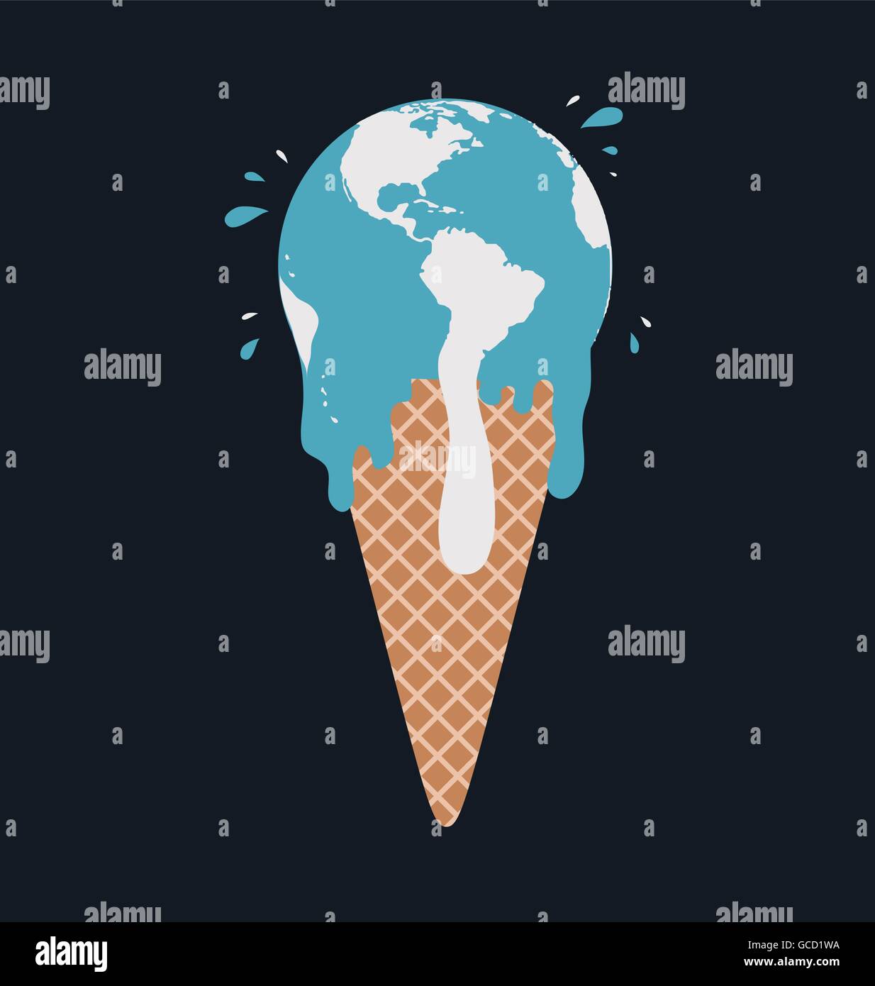 Ice cream cone earth melt hi-res stock photography and images - Alamy