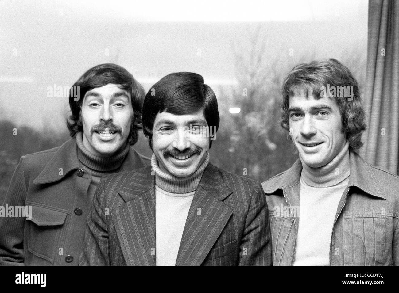 Jonah Barrington (Ireland), left, Qamar Zaman of Pakistan, centre, and ...