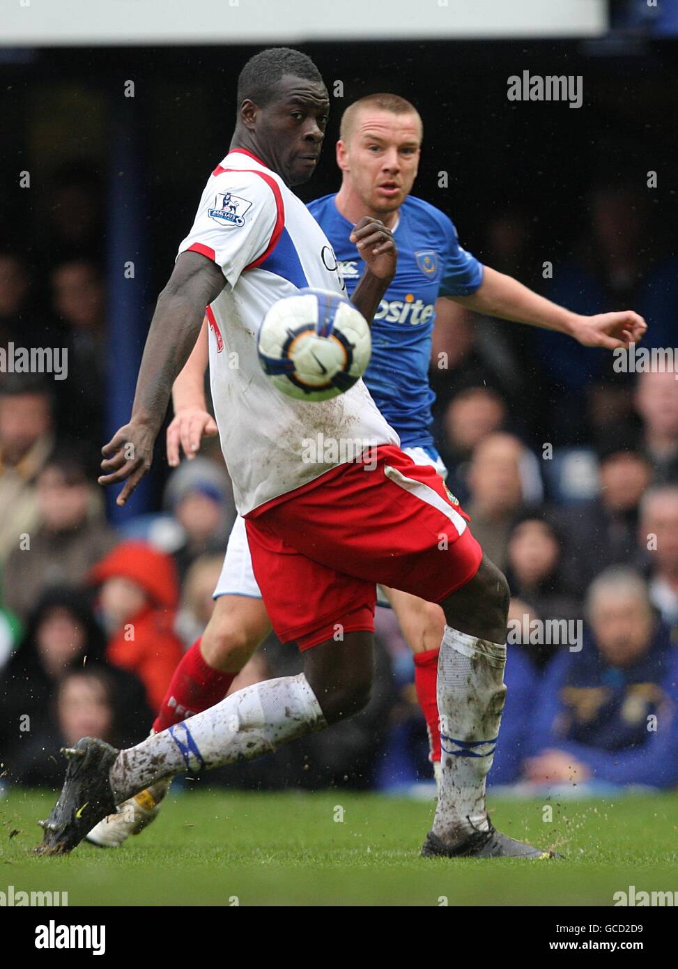 Blackburn Rovers' Christopher Samba and Portsmouth's Jamie O'Hara ...