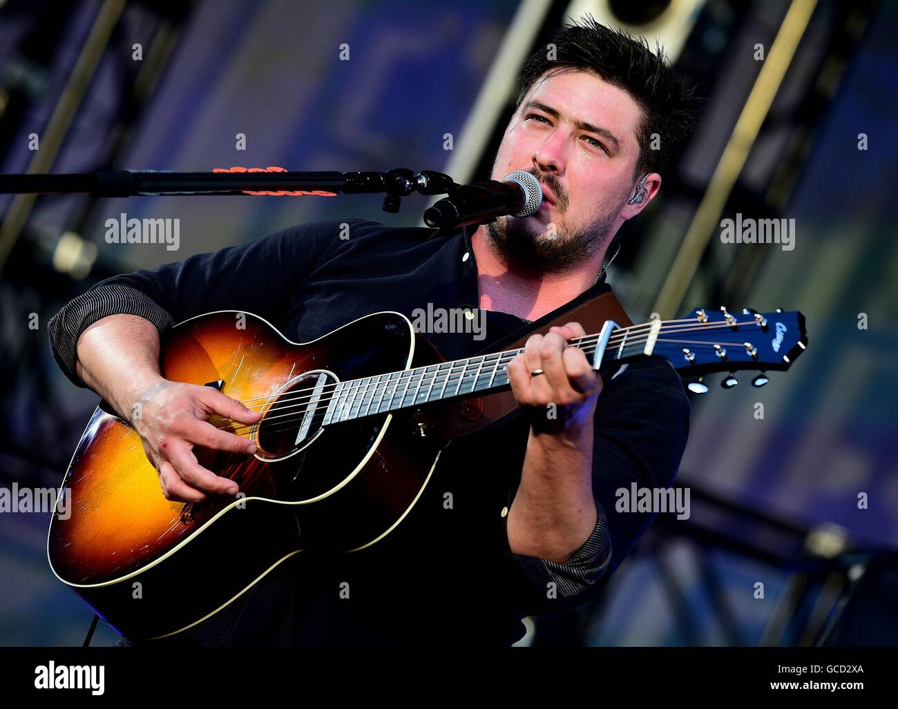 Marcus Mumford of Mumford and Sons performing at the British Summer ...