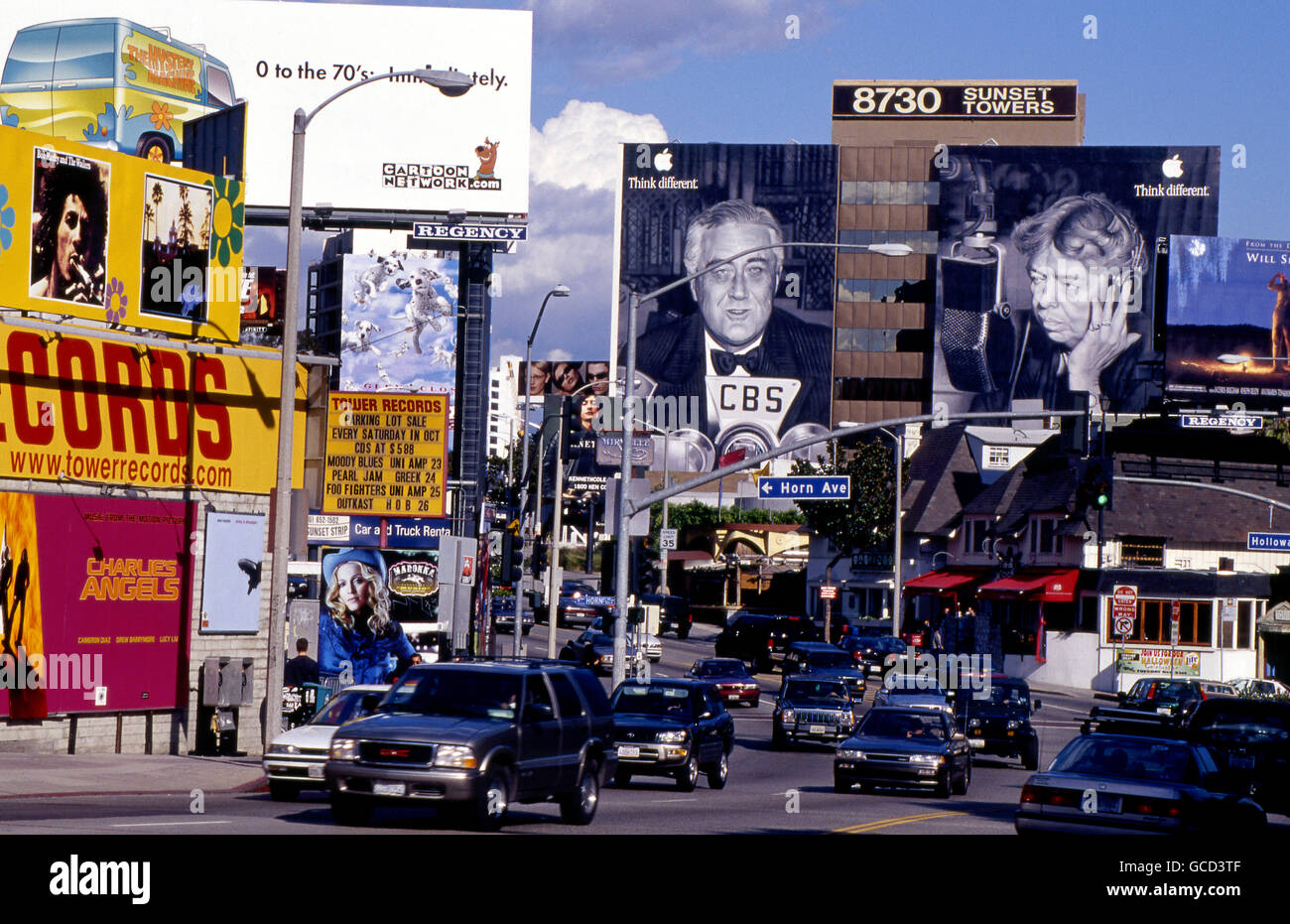 Sunset strip advertising billboards circa hi-res stock photography and ...