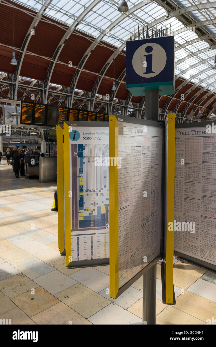 Railway Train Timetable Information Sign Stock Photo - Alamy