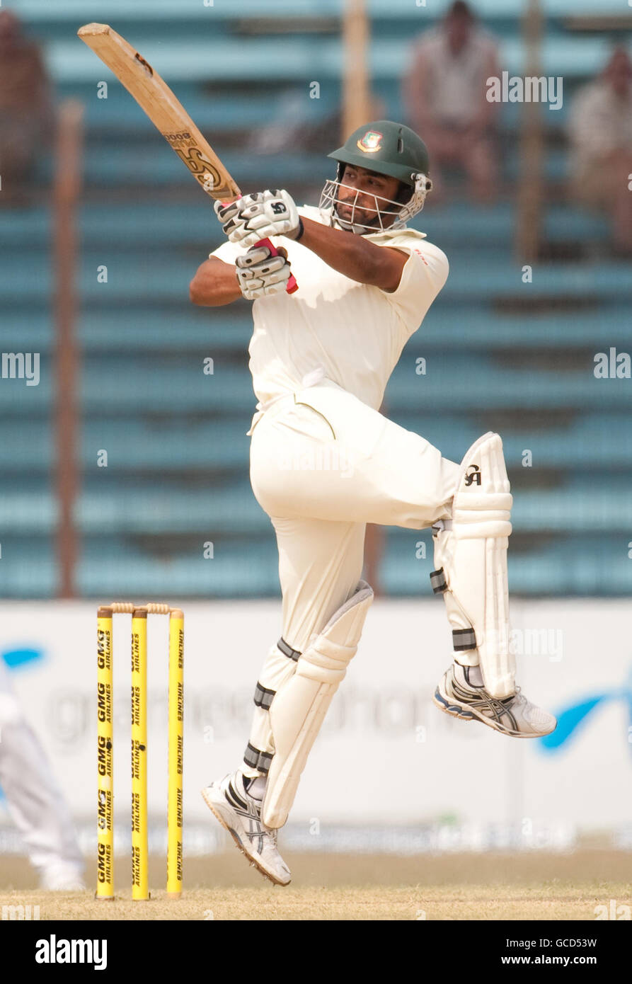 Bangladeshs tamim iqbal bats first test jahur ahmed chowdhury stadium ...