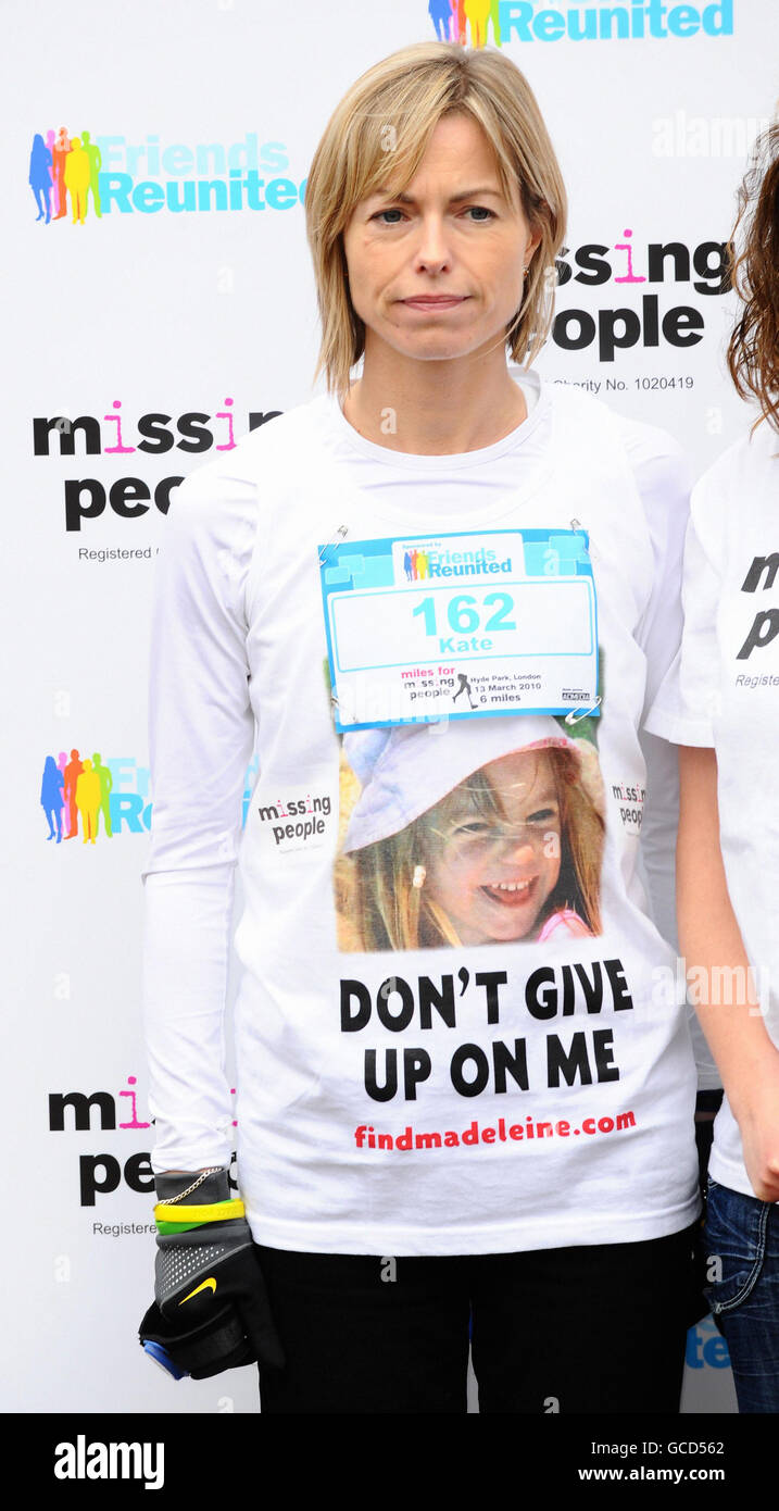 Kate mccann takes part in miles missing people run hi-res stock ...