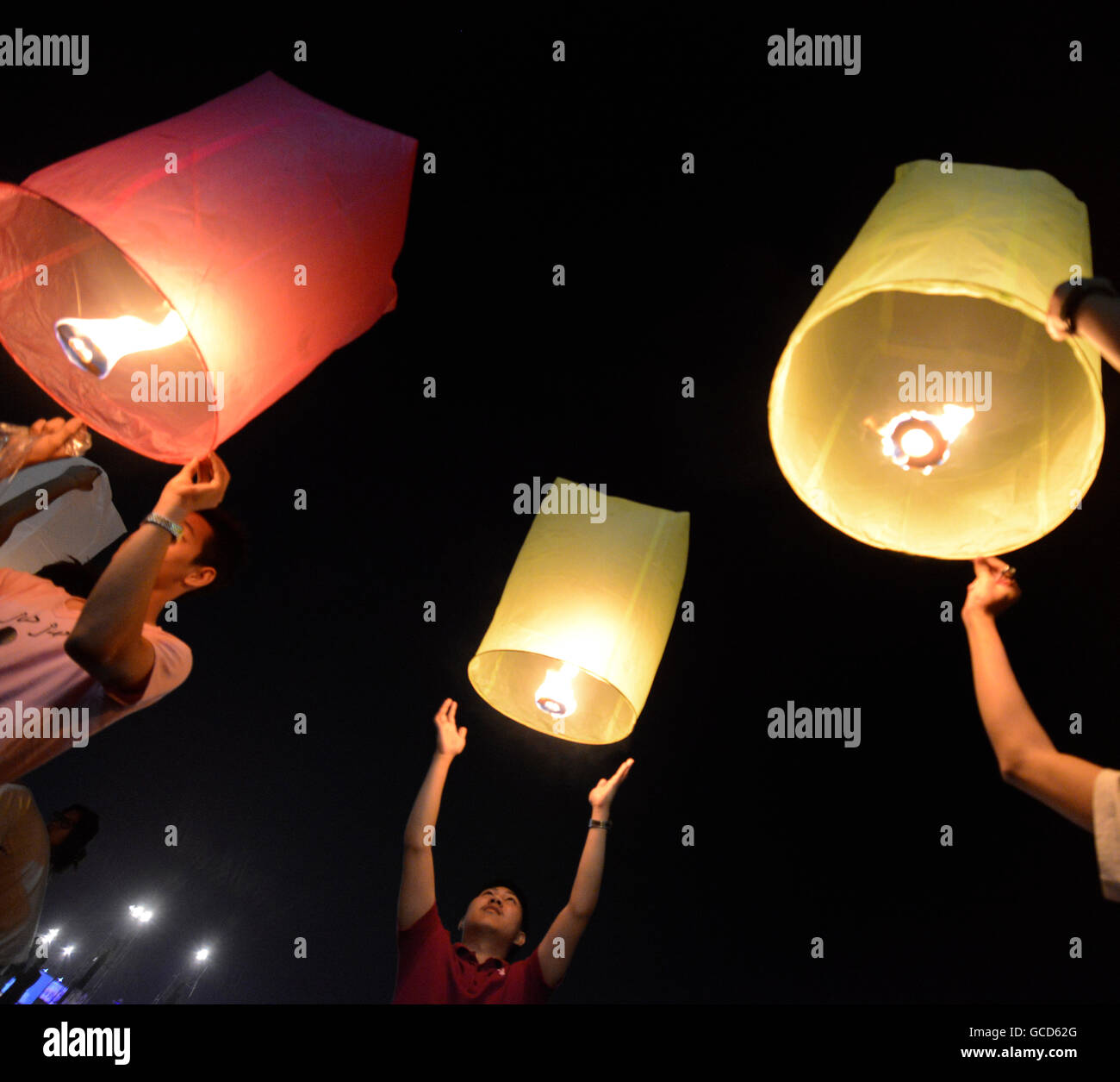 the happy new year parts at midnight at the Sanam Luang Park in ...