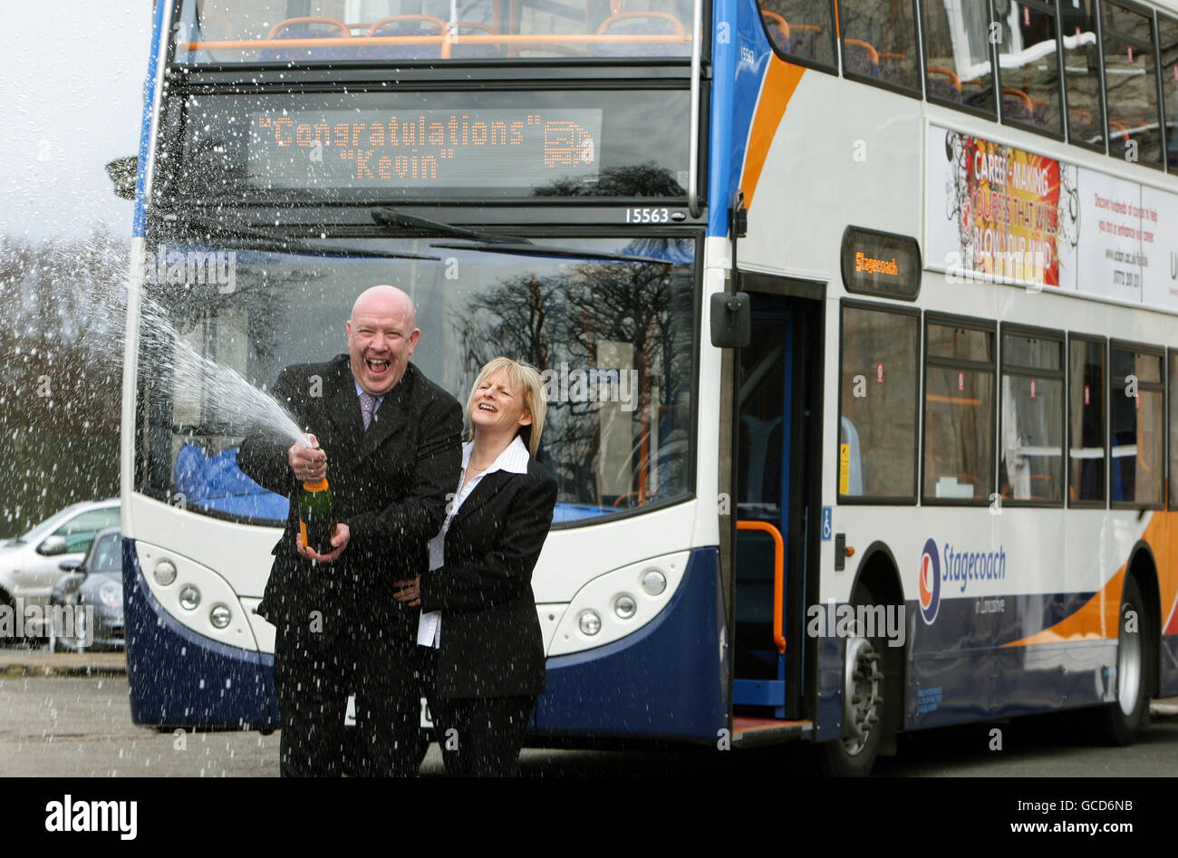 Bus driver Kevin Halstead and his partner Josephine Jones at Shaw Hill ...
