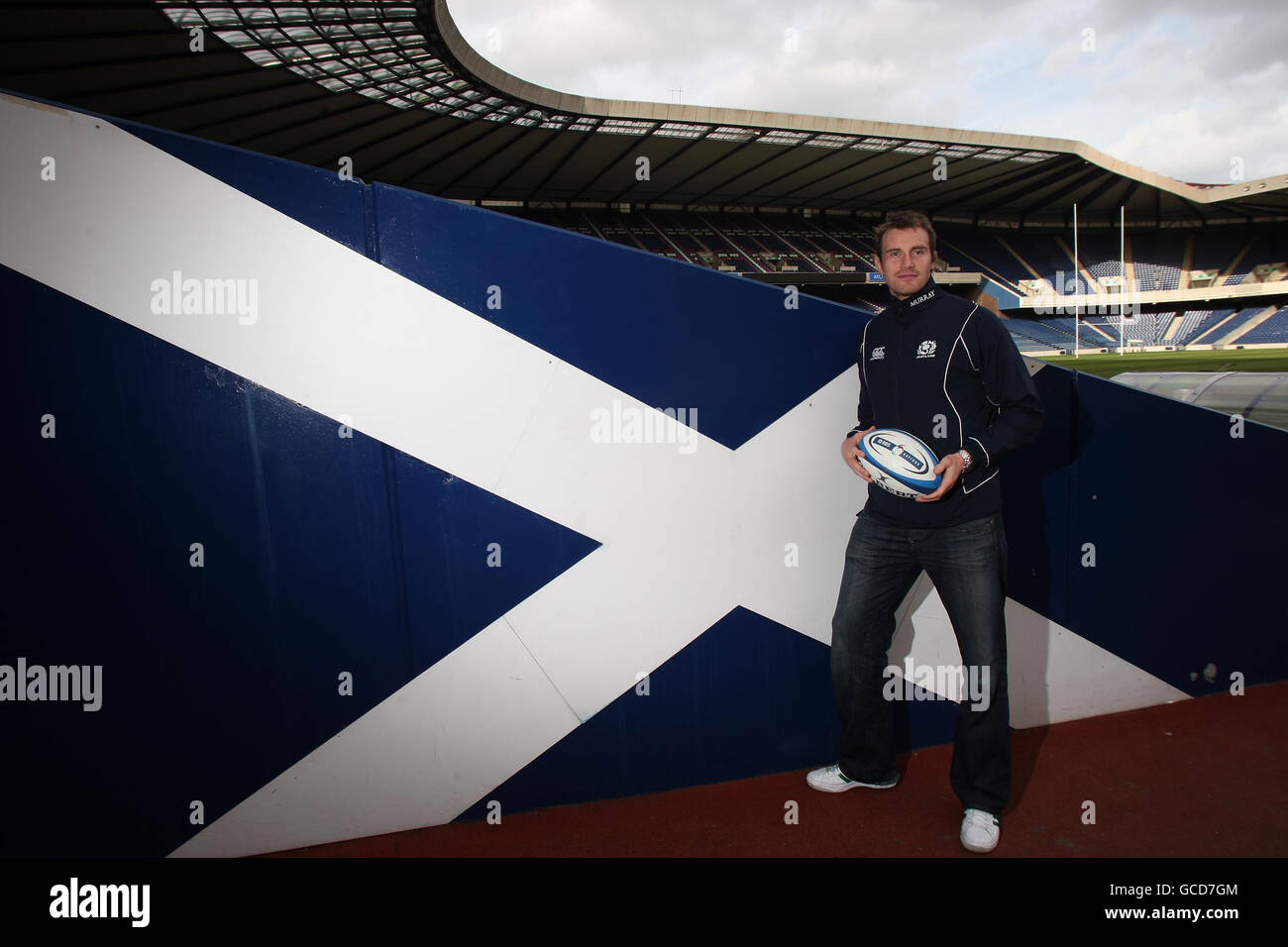 Scotland's Al Kellock during the press conference at Murrayfield ...