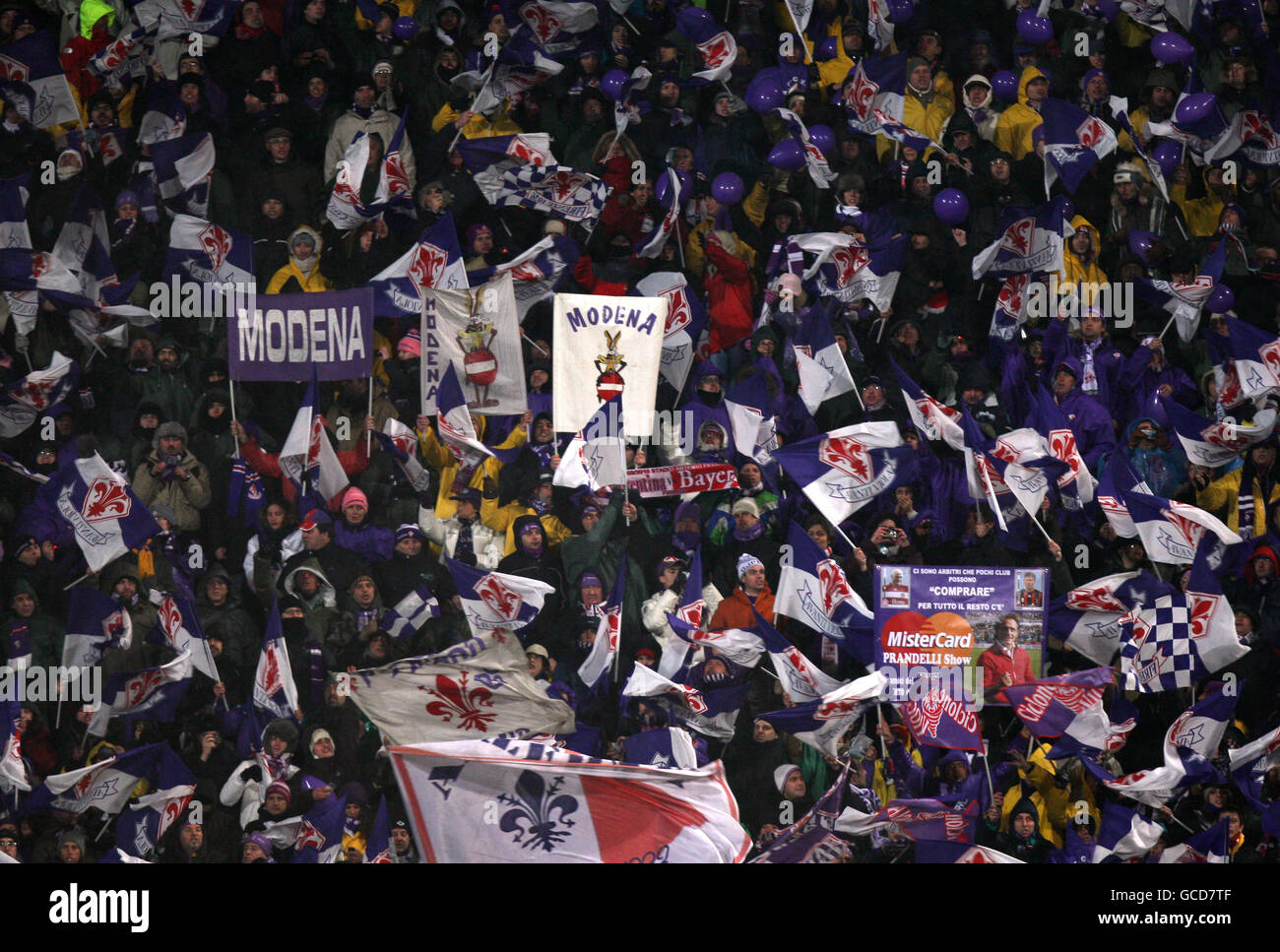 General view of fiorentina fans in the stands hi-res stock photography ...