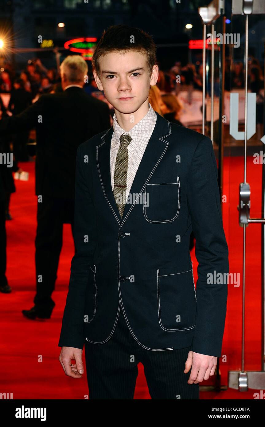Thomas sangster arriving uk premiere remember me odeon hi-res stock ...