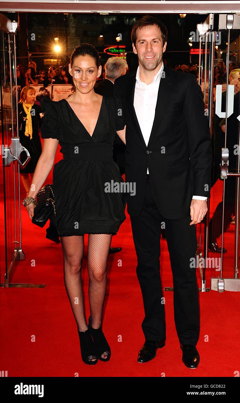 Greg Rusedski and his wife Lucy arriving for the UK premiere of ...