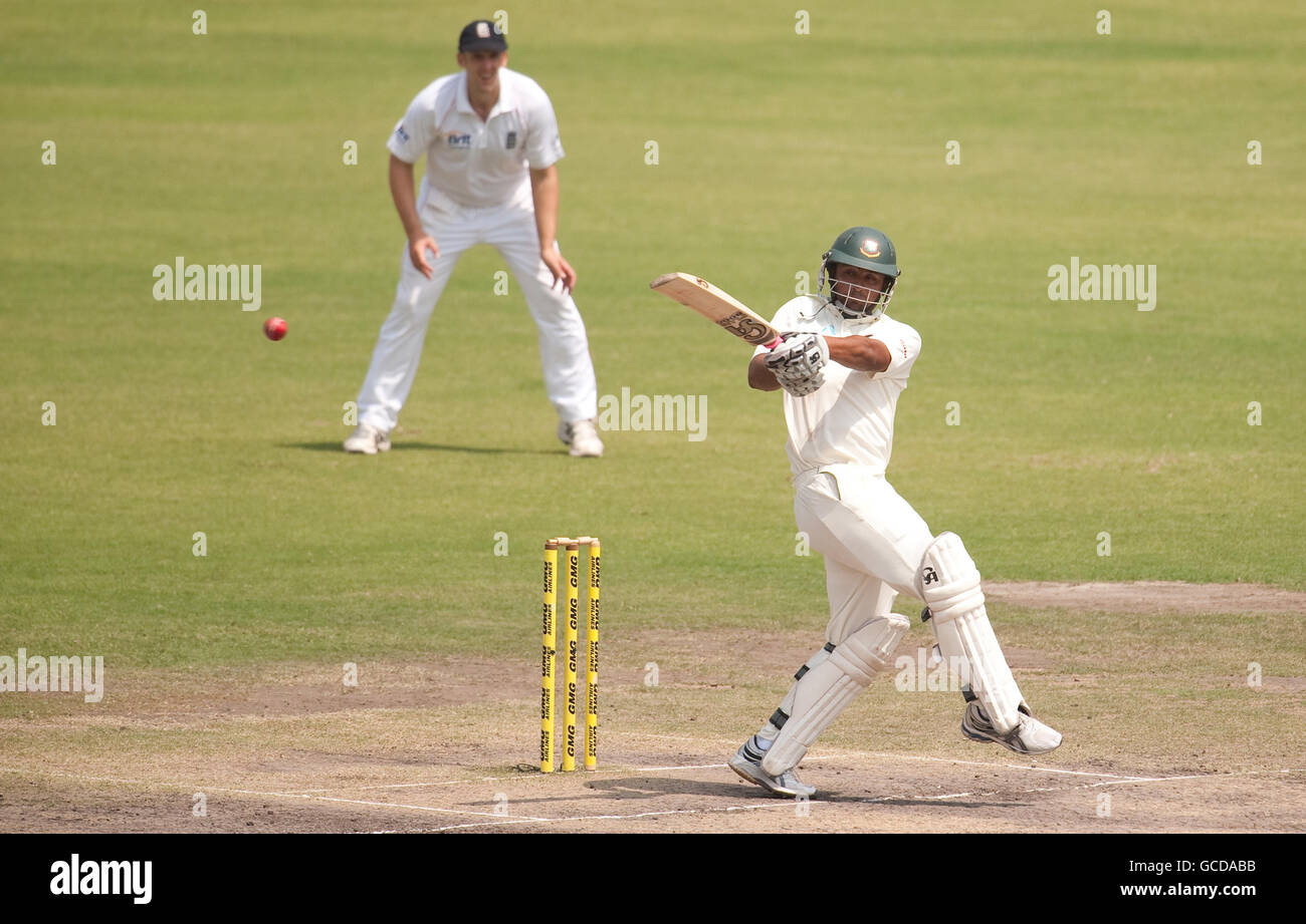 Bangladesh's Tamim Iqbal bats during the second test at the Shere ...