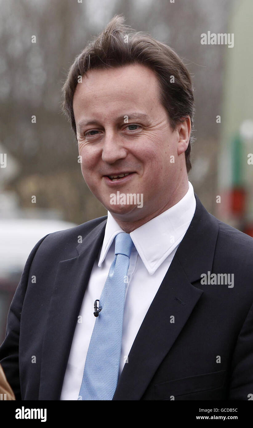 Leader of the Conservative Party David Cameron during a visit to Pirtek ...