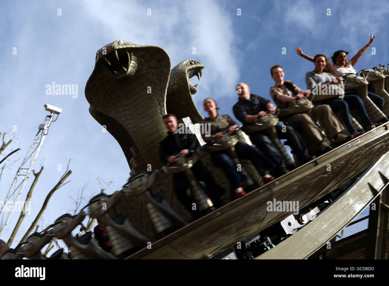 Thrill seekers enjoy the new Kobra ride at Chessington World of ...