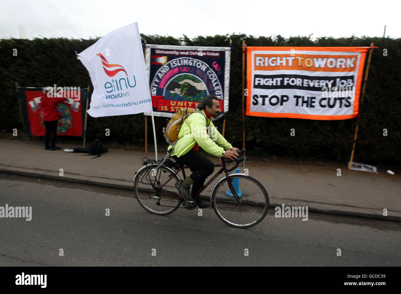 Members of the Unite union demonstrate near Hatton Cross, as British ...