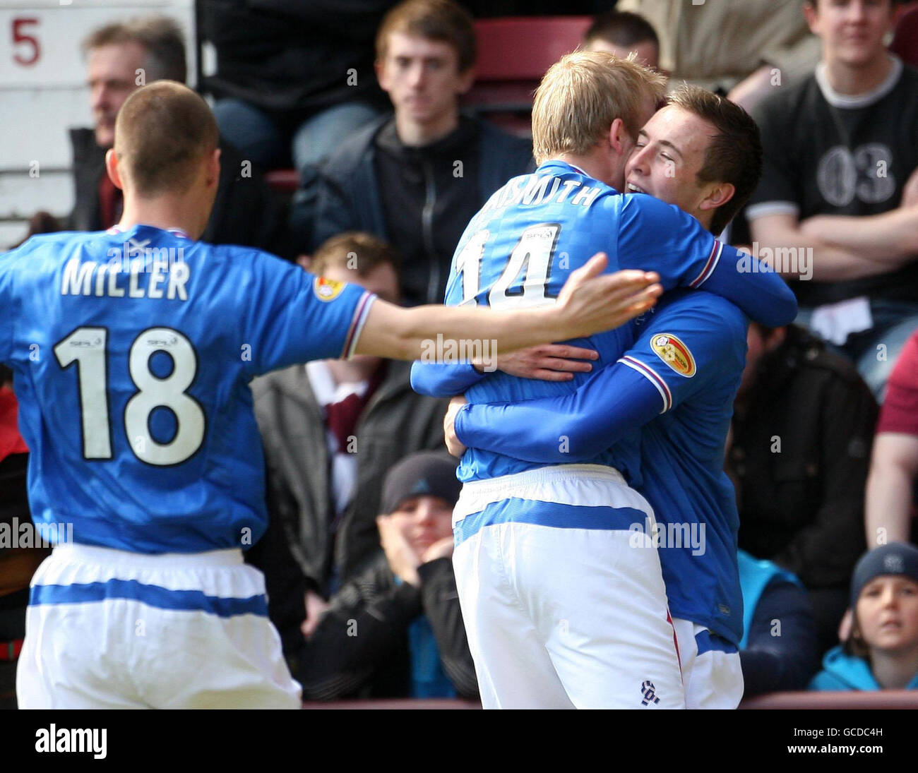 Rangers' Danny Wilson celebrates scoring during the Clydesdale Bank ...