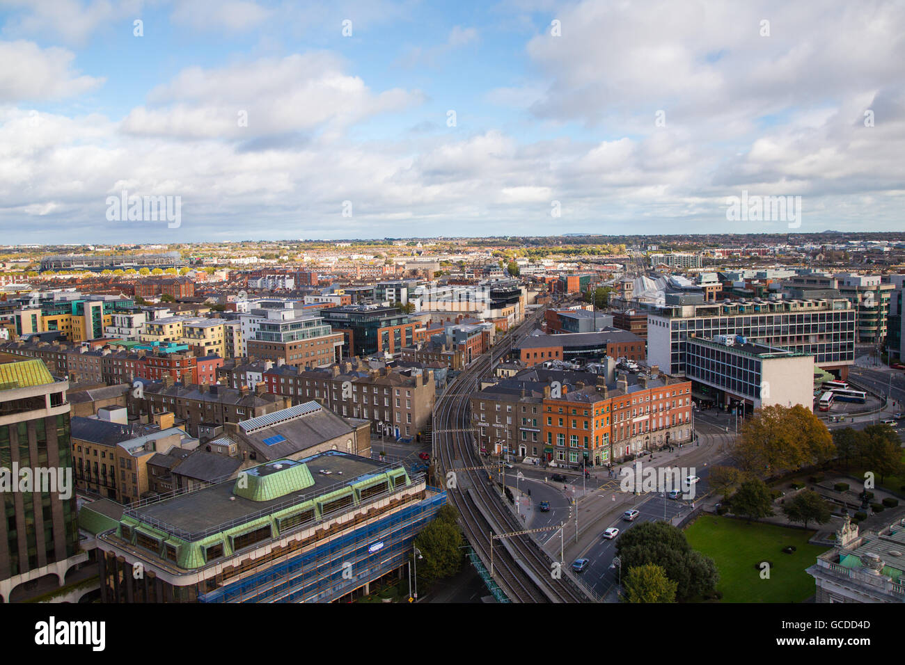 Skyline of Dublin City, Ireland. Looking from Liberty Hall towards O ...