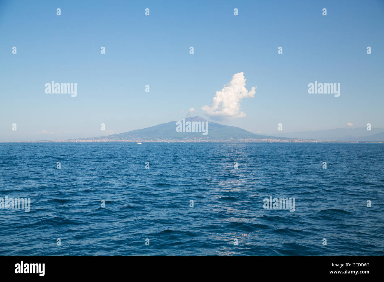 Mount Vesuvius, Naples in the middle of summer from a boat Stock Photo ...