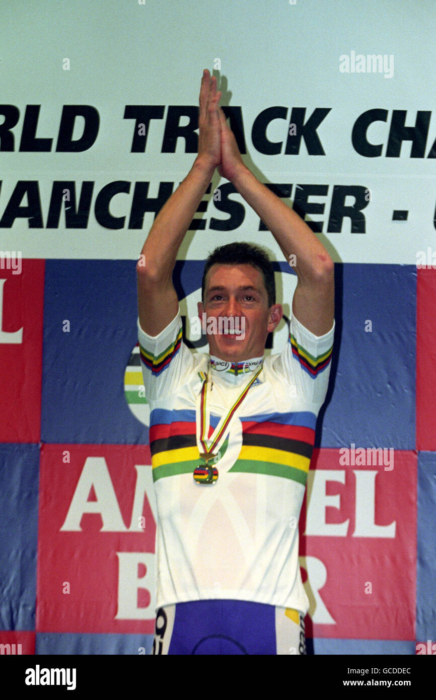 CHRIS BOARDMAN WEARS RAINBOW Stock Photo - Alamy