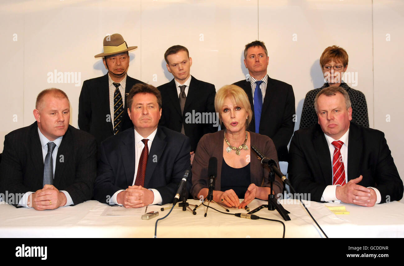 Gurkha campaigner Joanna Lumley, sits with (left to right) David ...